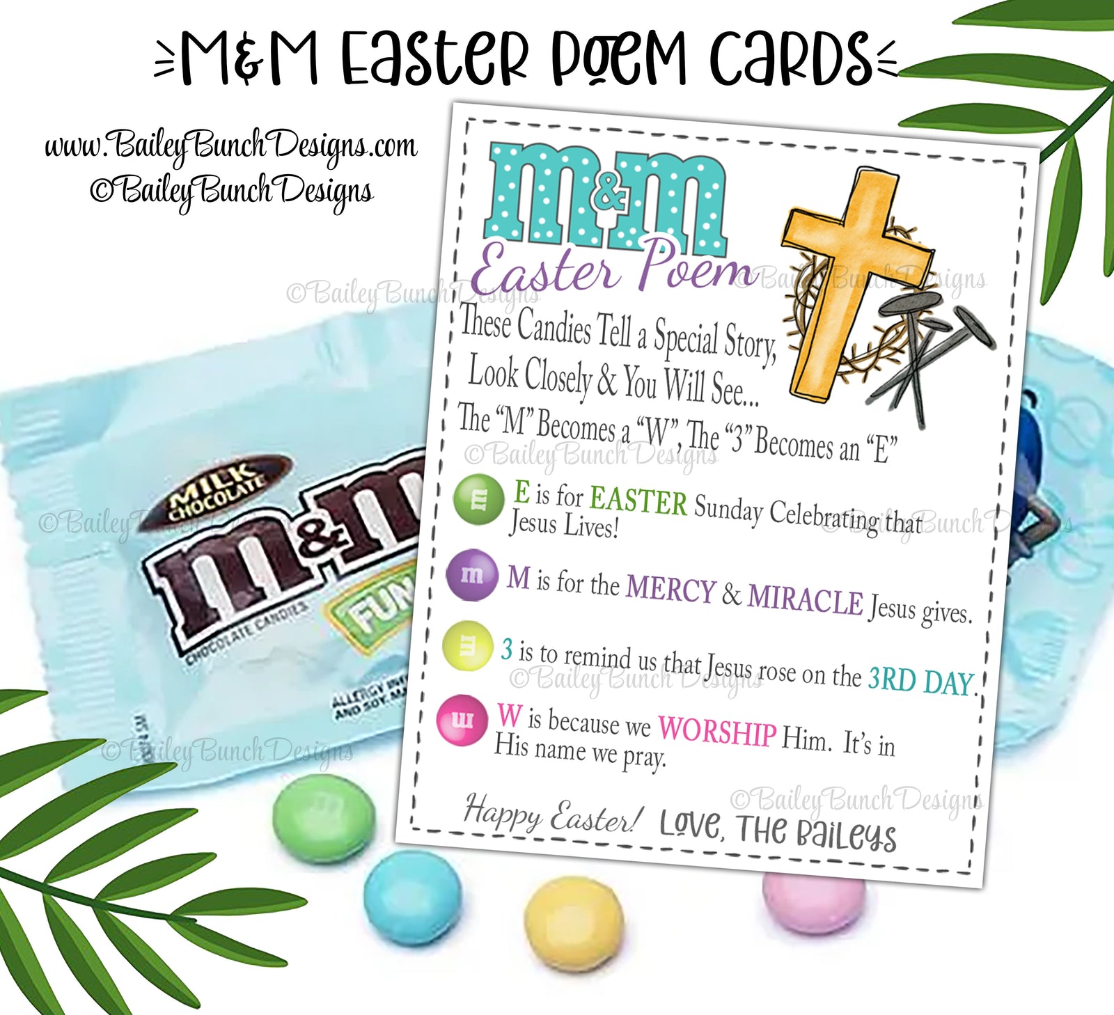 Easter M&M Poem Cards IDMMEASTER0520 – Bailey Bunch Designs