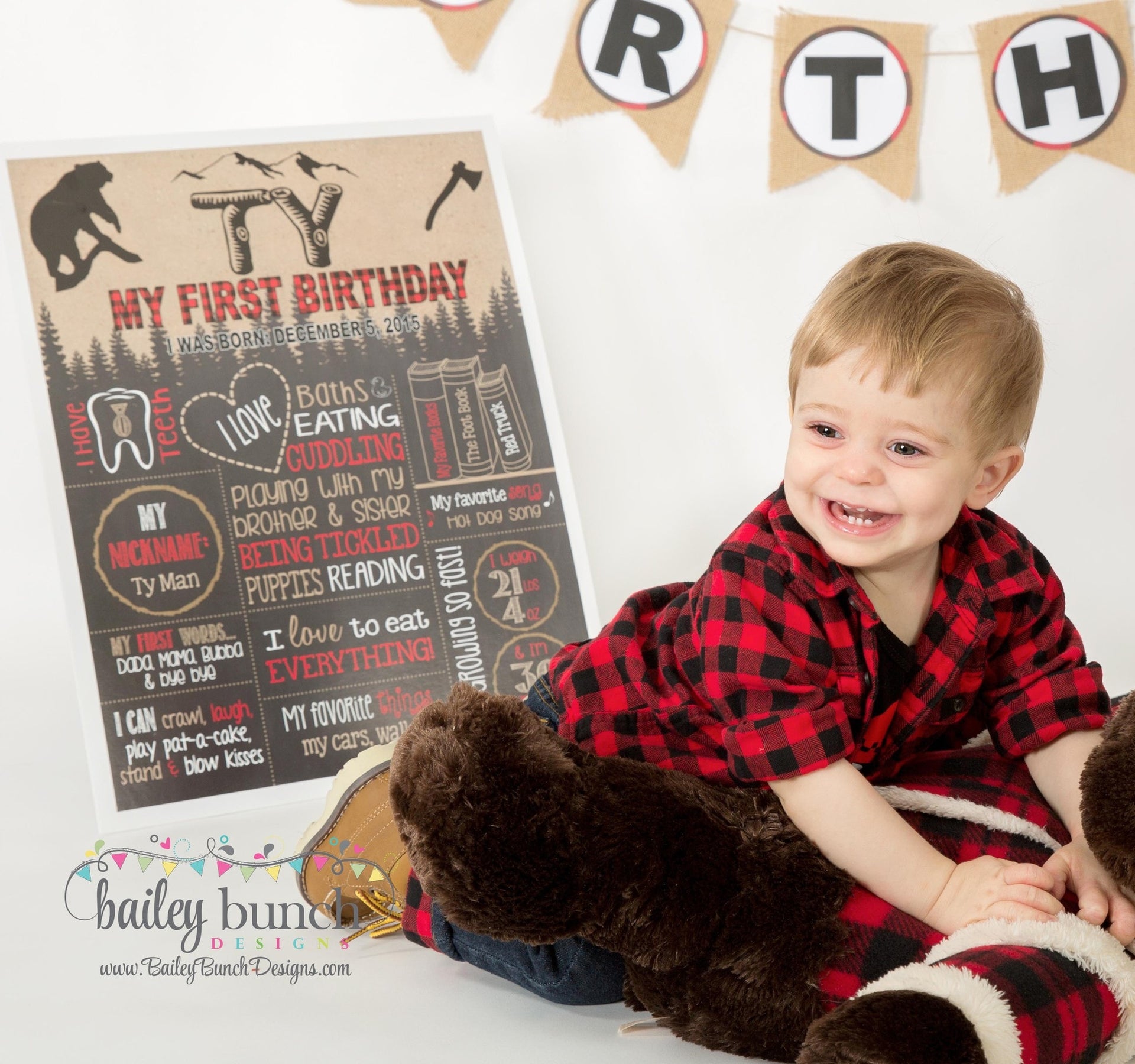 Lumberjack Birthday Chalkboard, Lumber Jack, Bear, Plaid, Wilderness ...