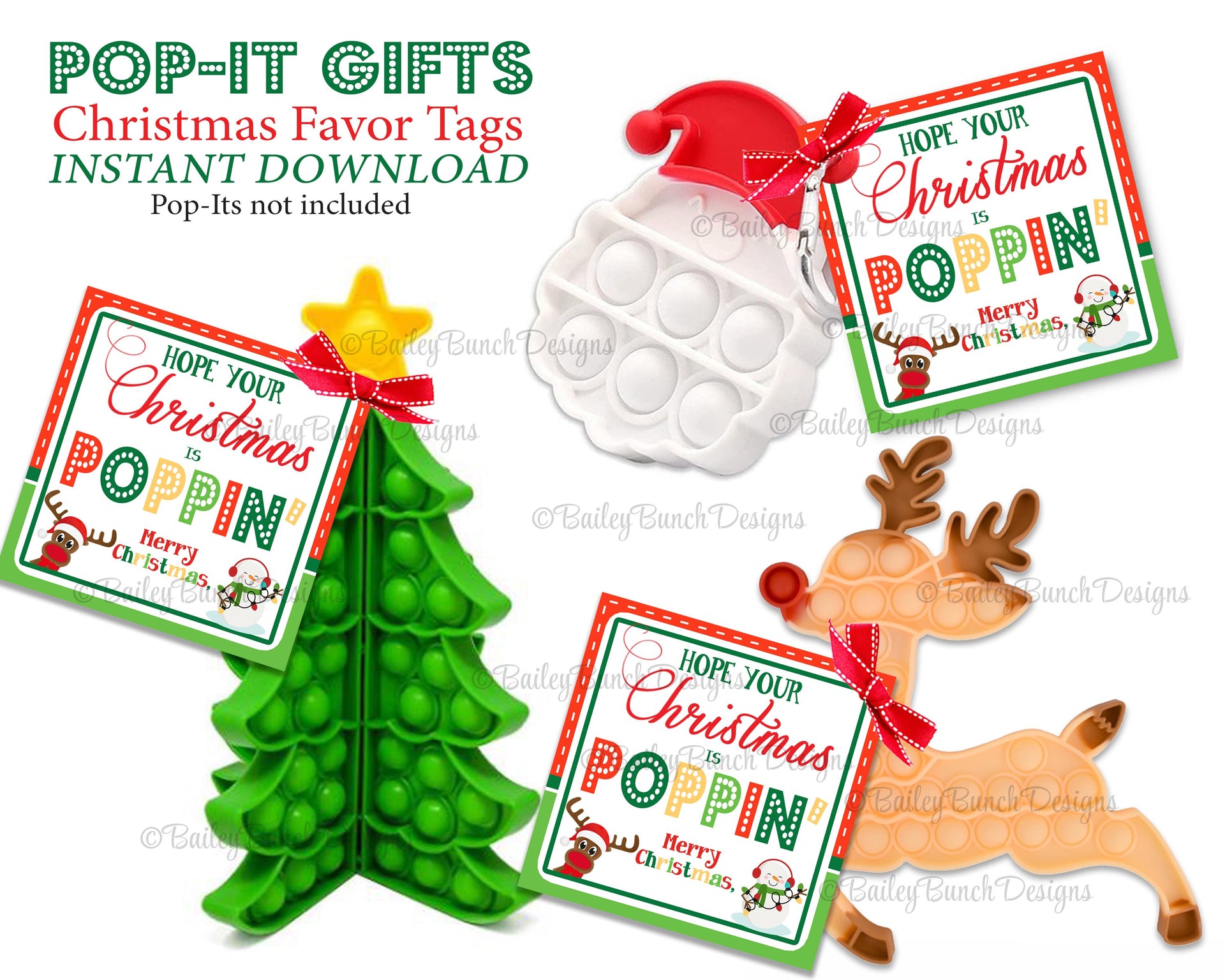 Christmas Pop It Fidget Gift Tags Labels Squares IDCHRISTPOPITSQ0520 ...