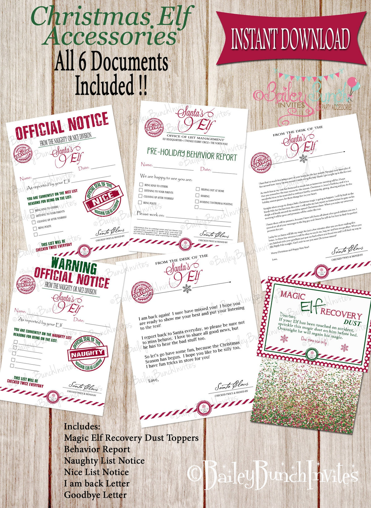 Elf Printables, Christmas Elf, nice list, naughty list, behavior repor ...
