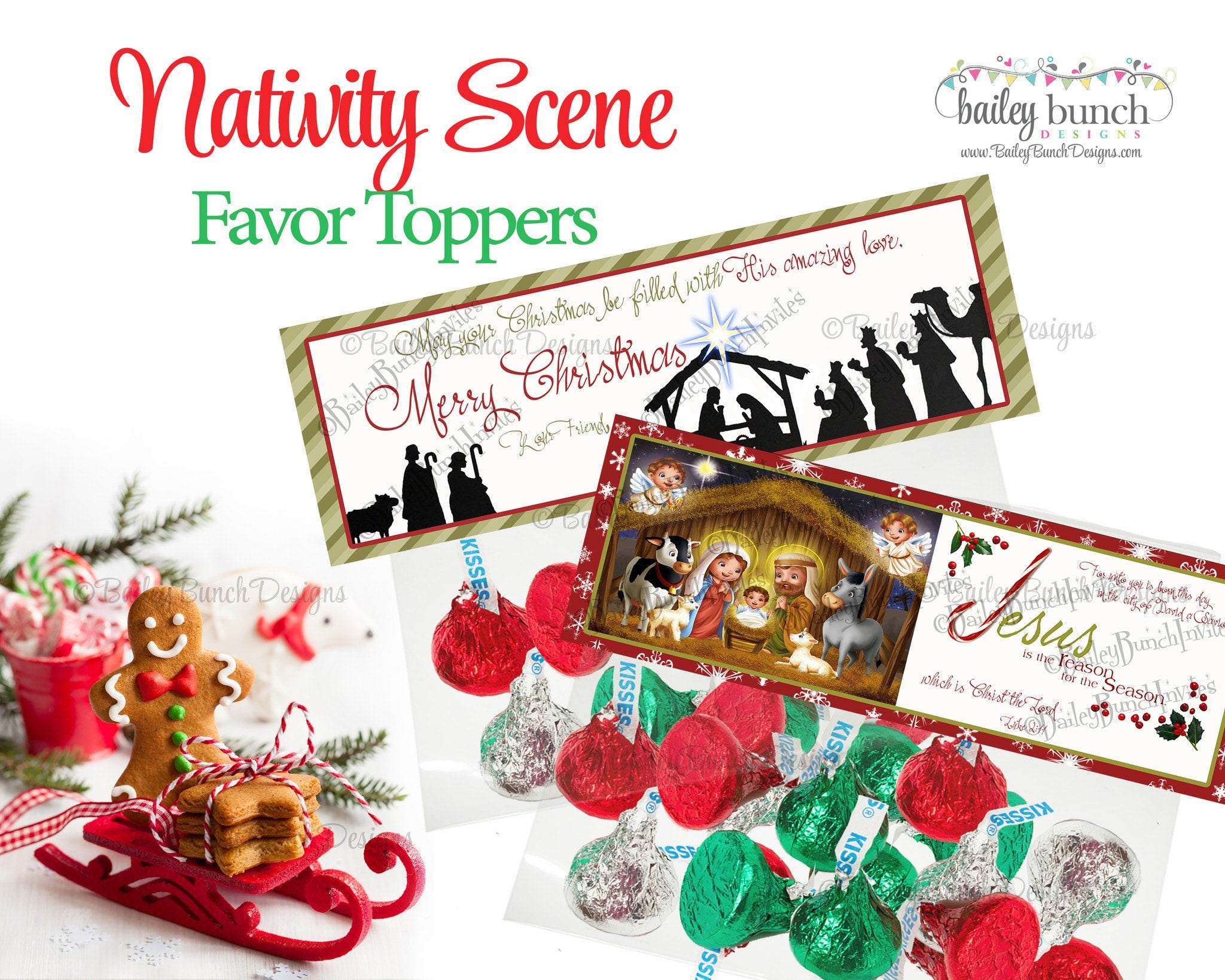 Nativity Treat Bags, Christian Christmas Toppers IDNATIVITY0520 ...