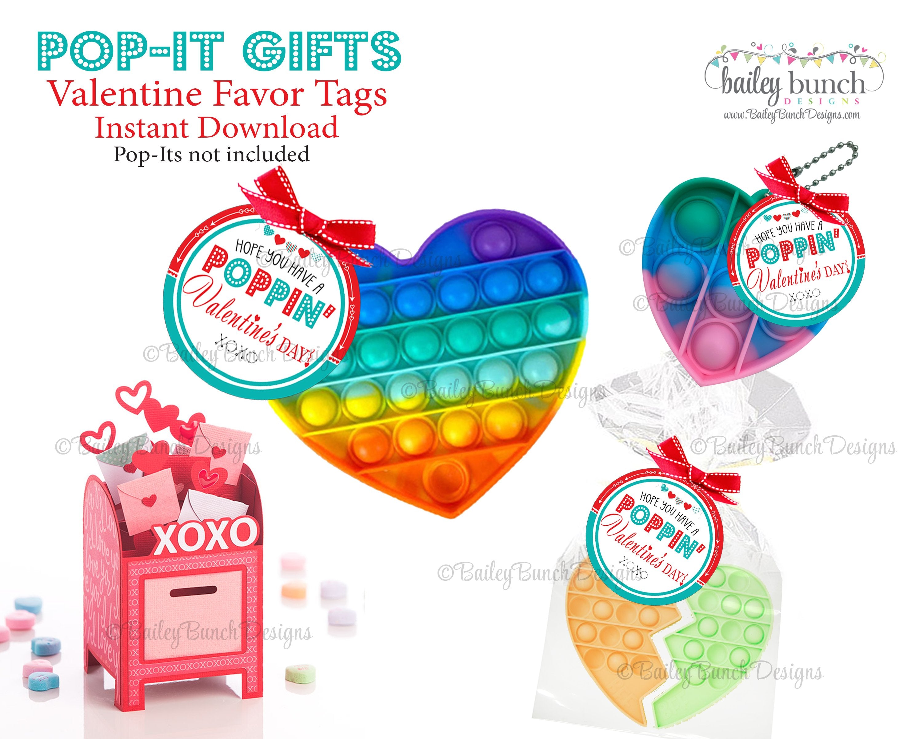 Valentine Pop It Fidget Gift Tags Red Circles IDVDAYPOPITRED0520 ...