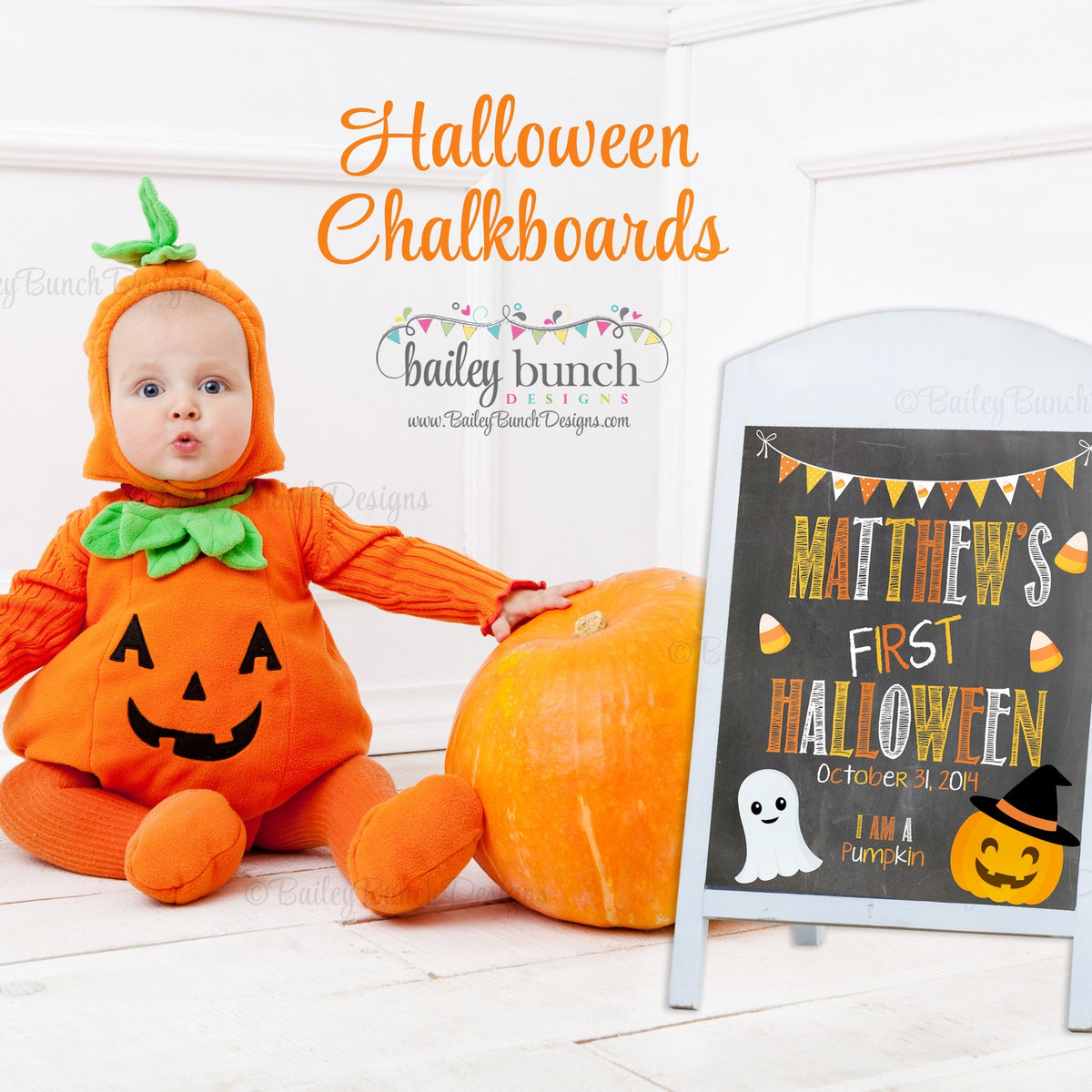 Baby's 1st Halloween Chalkboard Sign, 2nd Halloween, 3rd Halloween 1ST ...
