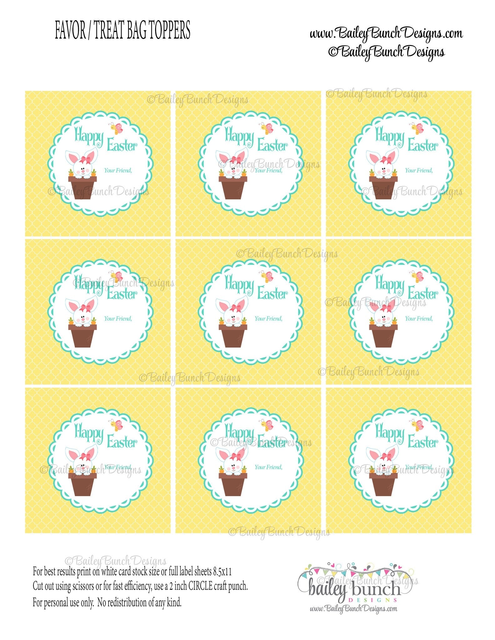Easter Treat Labels, Easter Bunny Carrots, IDCARROT0520 – Bailey Bunch ...