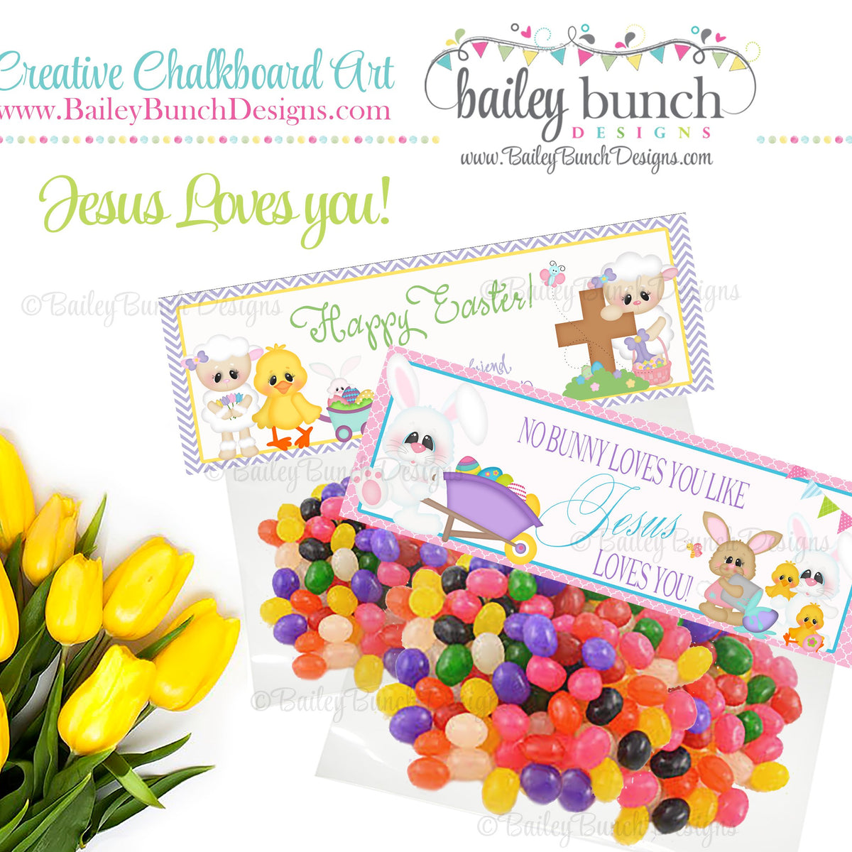 Easter Treat Toppers, Jesus Loves You, IDJESUS0520 – Bailey Bunch Designs