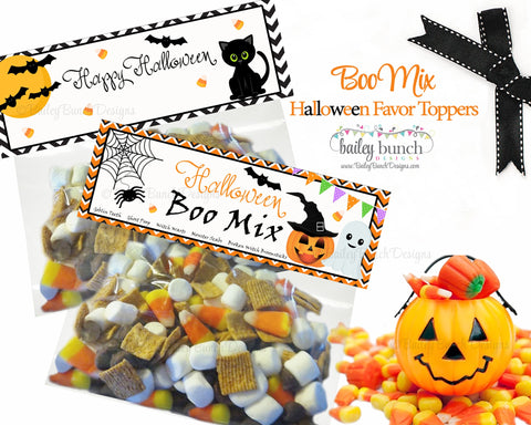Halloween Boo Mix Favor Treat Bags - 2 DESIGNS!! INSTANT DOWNLOAD IDBO ...