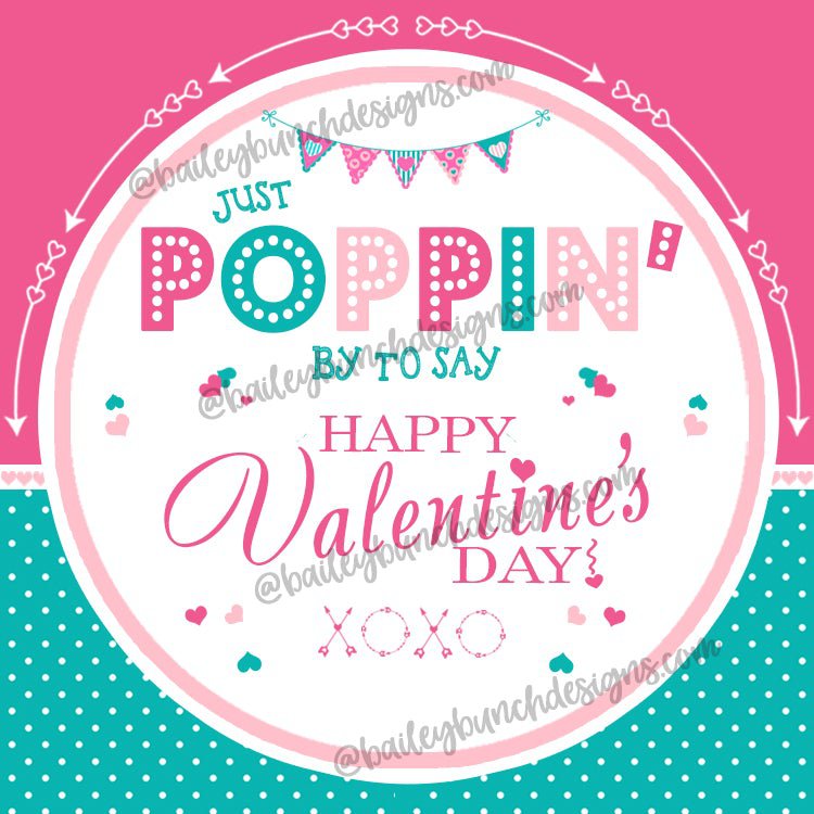 Valentine Pop It Fidget Gift Tags Pink Poppin' By to Say Happy Valenti ...