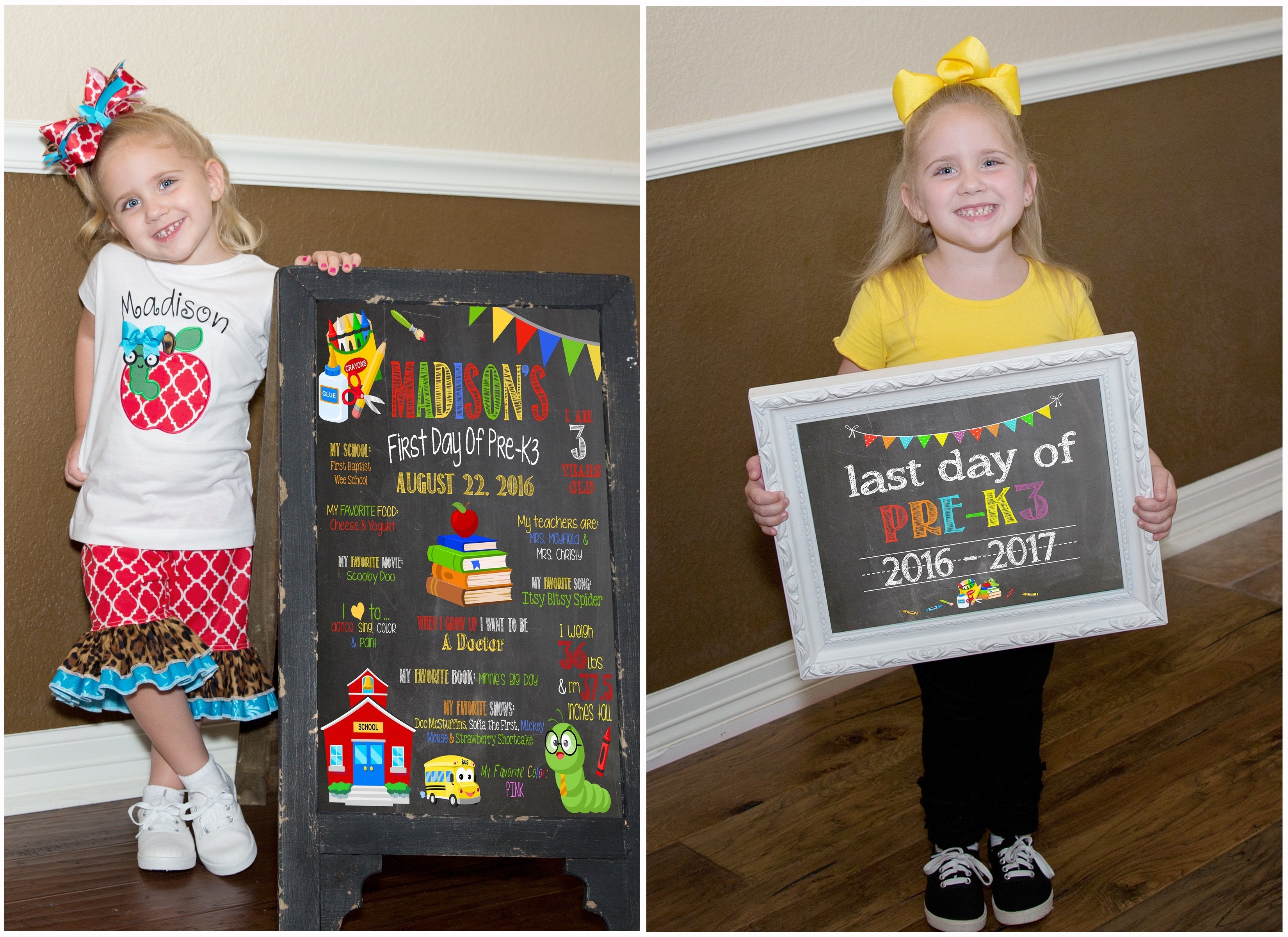 First Day of School Chalkboard, Last Day of School, ANY GRADE, any yea ...