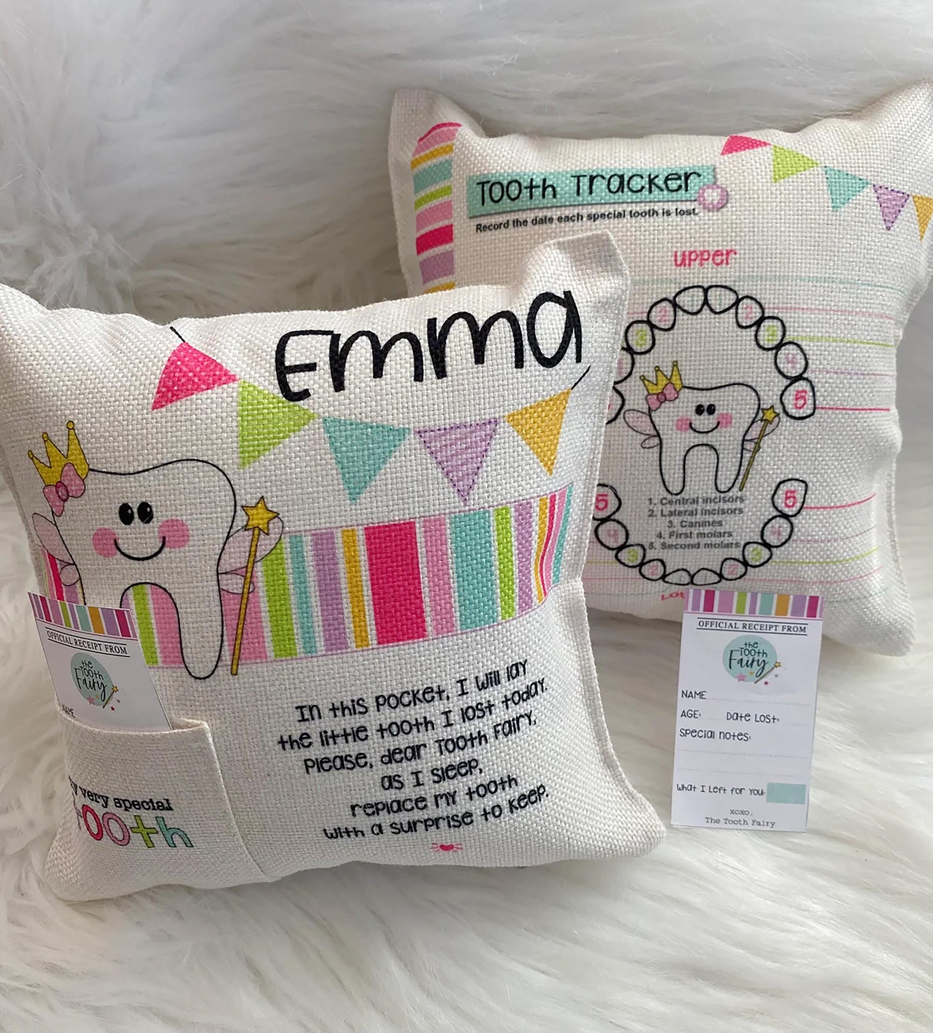 Personalized Tooth Fairy Pillows TOOTH0520 – Bailey Bunch Designs