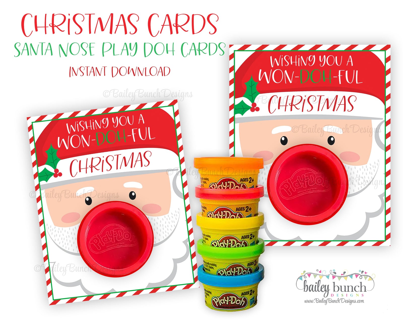 Christmas Santa Face Playdoh Gift Tags IDSANTAPLAYDOH0520 – Bailey ...
