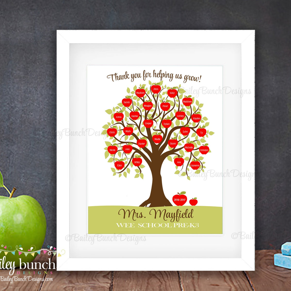 Teacher Gift, Class Tree, Classroom Teacher Tree, CLASS0520 – Bailey ...