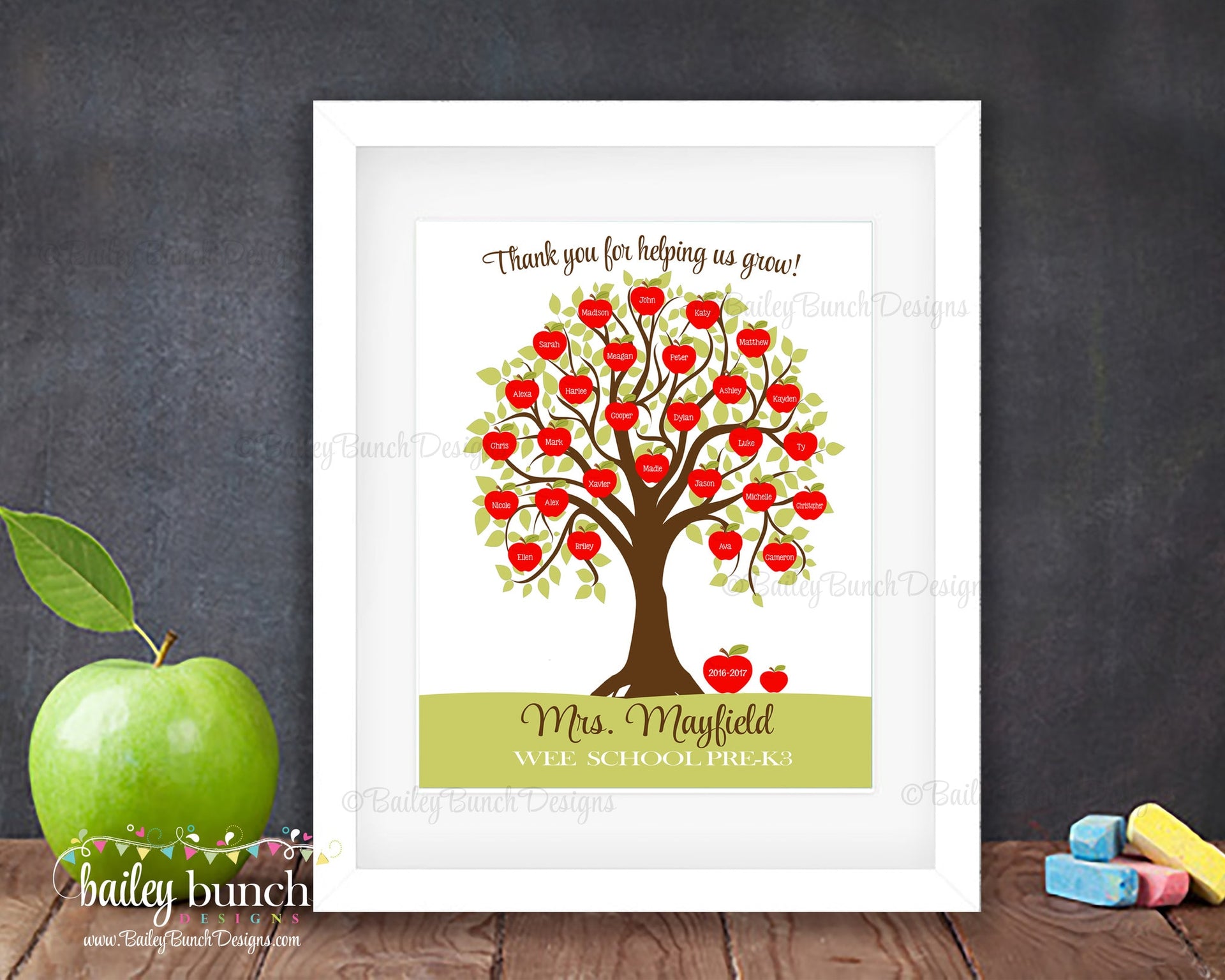 Teacher Gift, Class Tree, Classroom Teacher Tree, CLASS0520 – Bailey ...