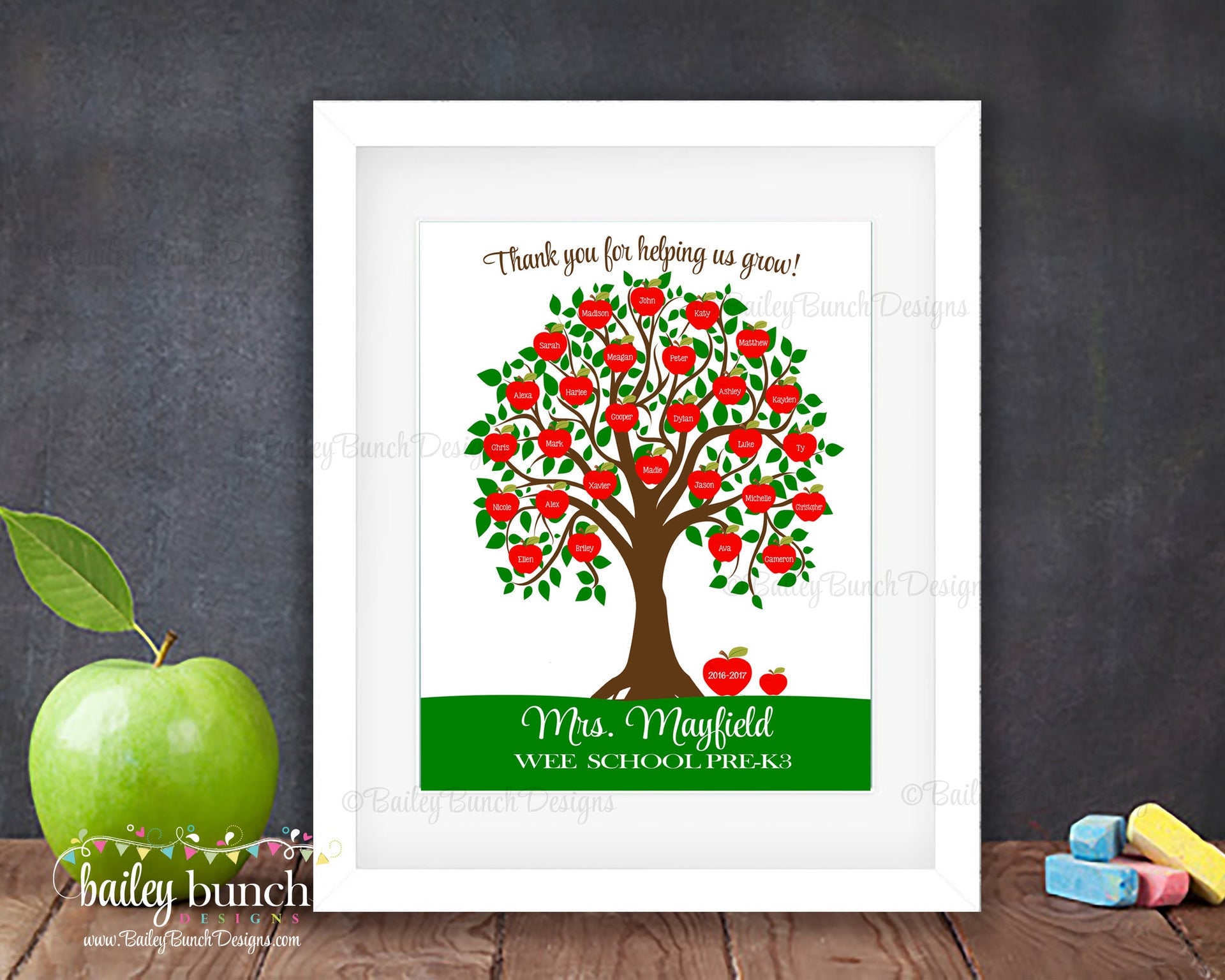 Teacher Gift, Class Tree, Classroom Teacher Tree, CLASS0520 – Bailey ...