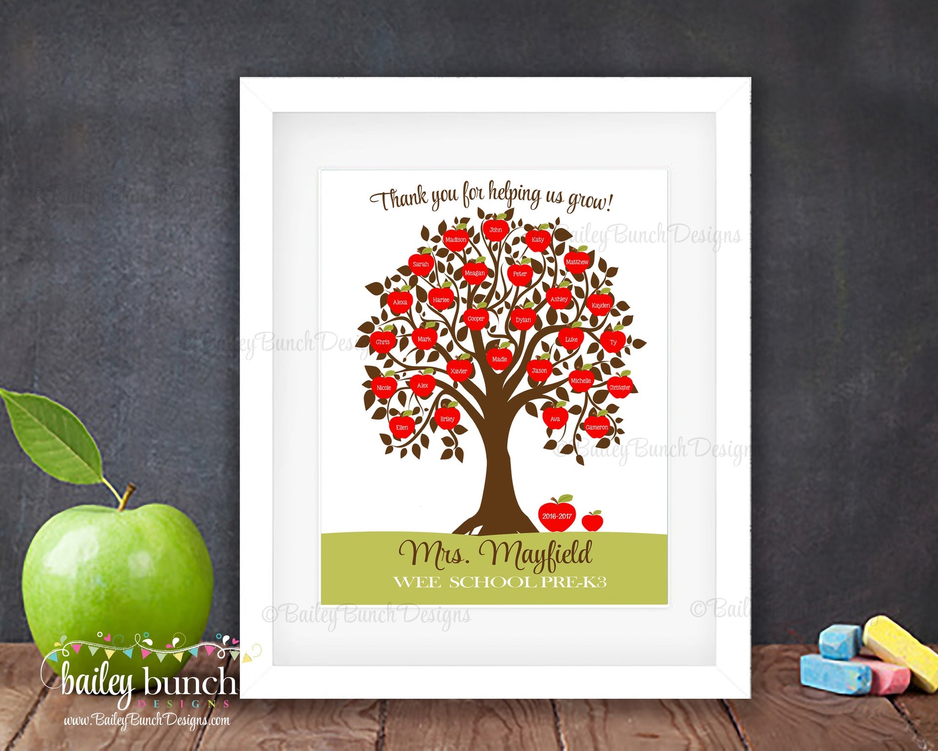 Teacher Gift, Class Tree, Classroom Teacher Tree, CLASS0520 – Bailey ...