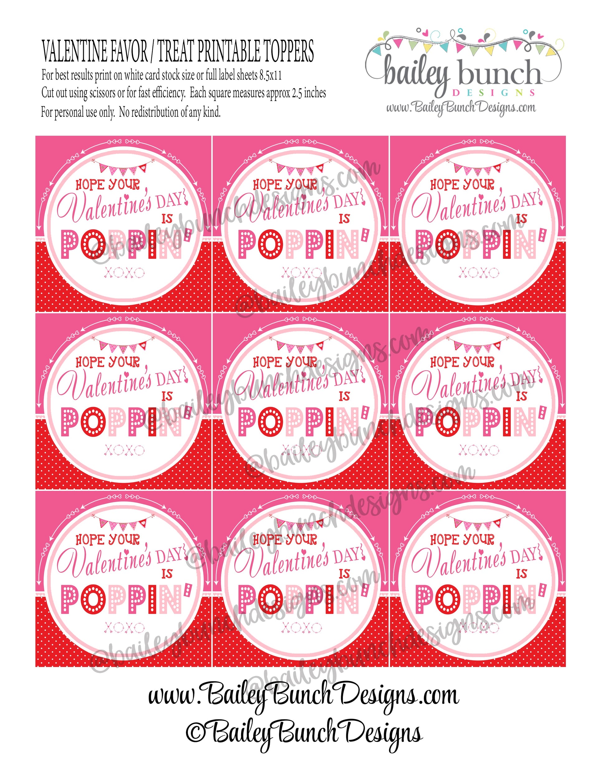 Valentine Pop It Fidget Gift Tags Pink & Red Valentine POPPIN VALENTIN ...