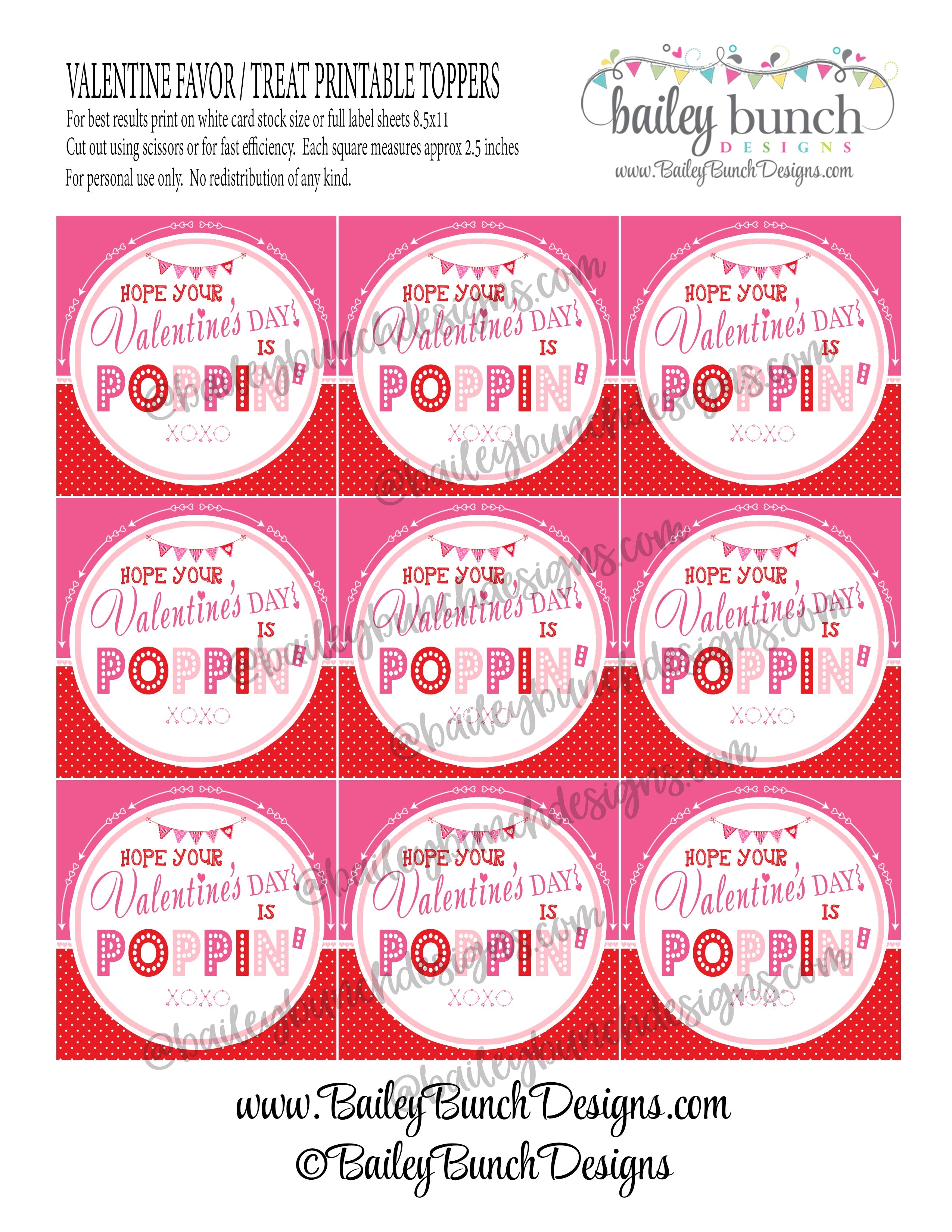 Valentine Pop It Fidget Gift Tags Pink & Red Valentine POPPIN VALENTIN ...