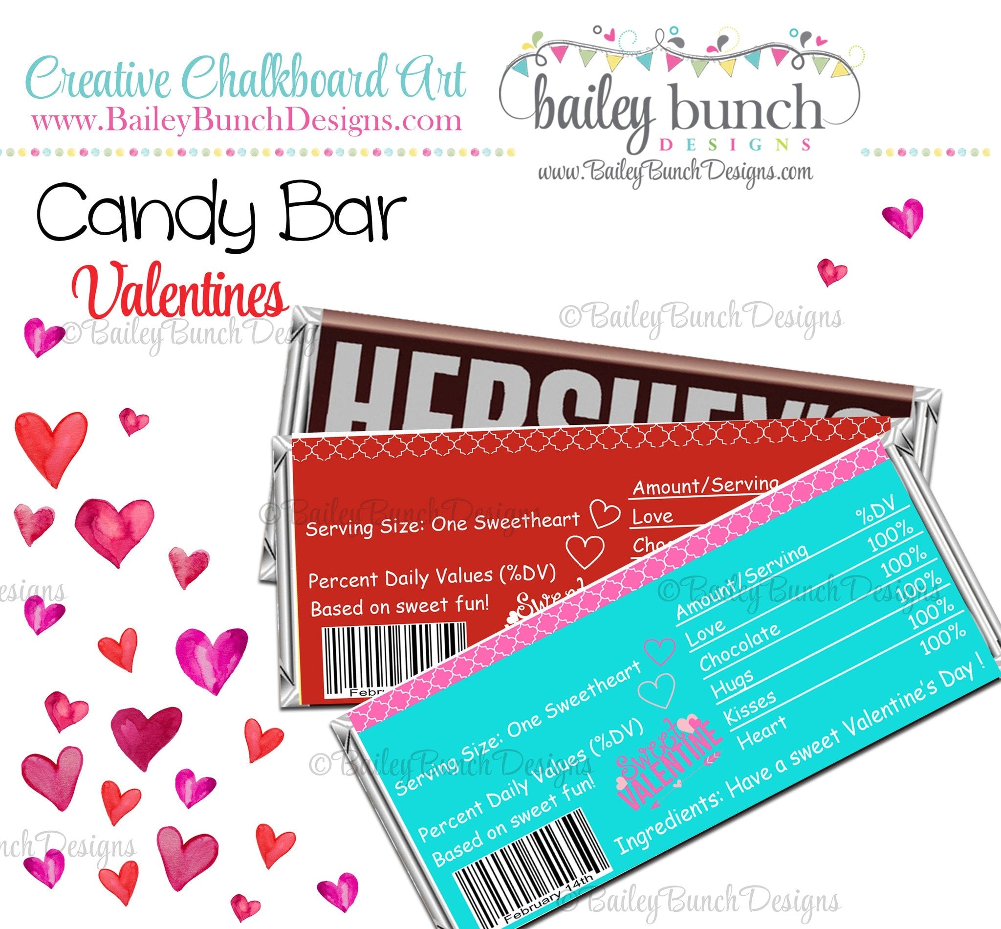 Valentines Candy Bar Wrapper, Valentines VDAYCANDYBAR0520 – Bailey ...