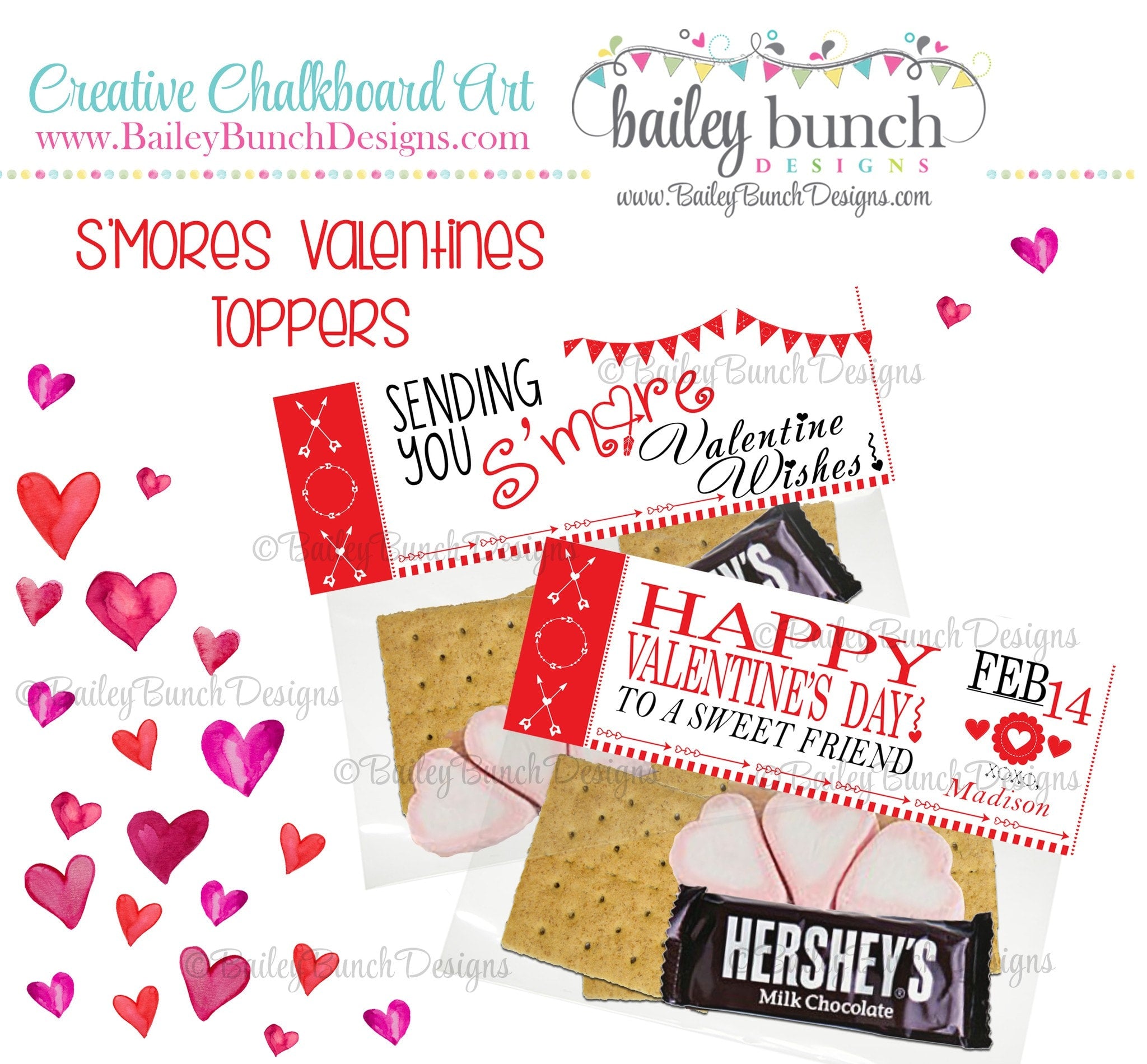 Sending you S'more Valentine Wishes Bag Toppers, Valentines VDAYSMORE0 ...