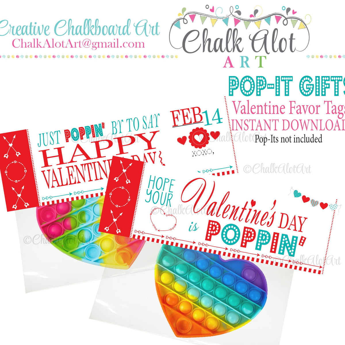 Valentine Pop It Fidget Gift Tags RED Valentine Poppin IDVDAYPOPPINRED ...