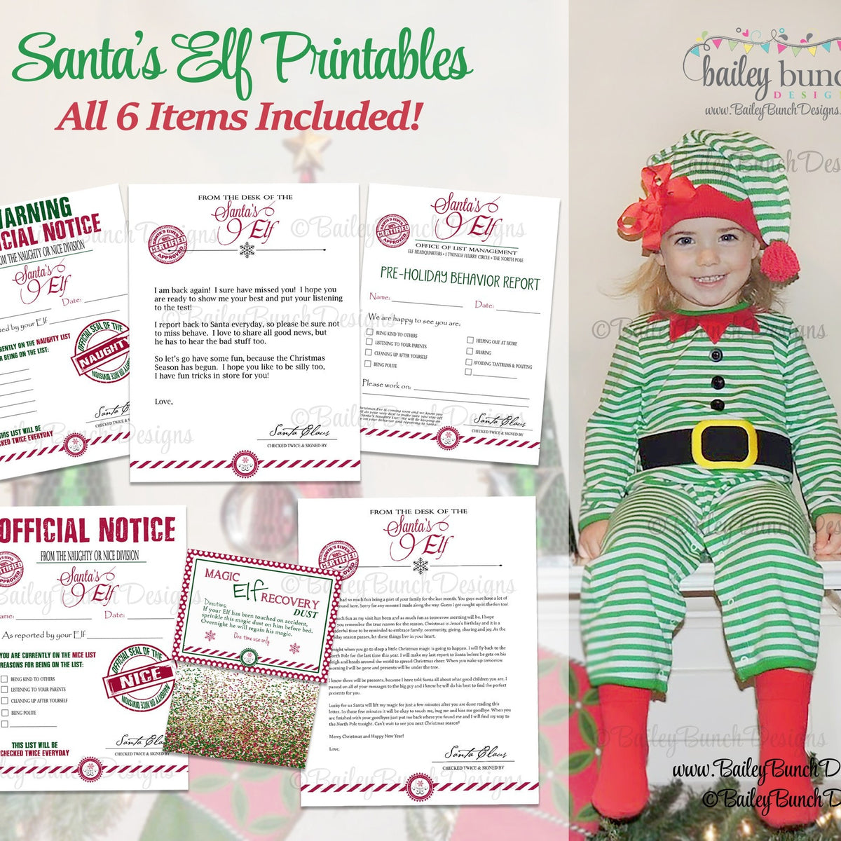 Elf Printables, Christmas Elf, nice list, naughty list, behavior repor ...