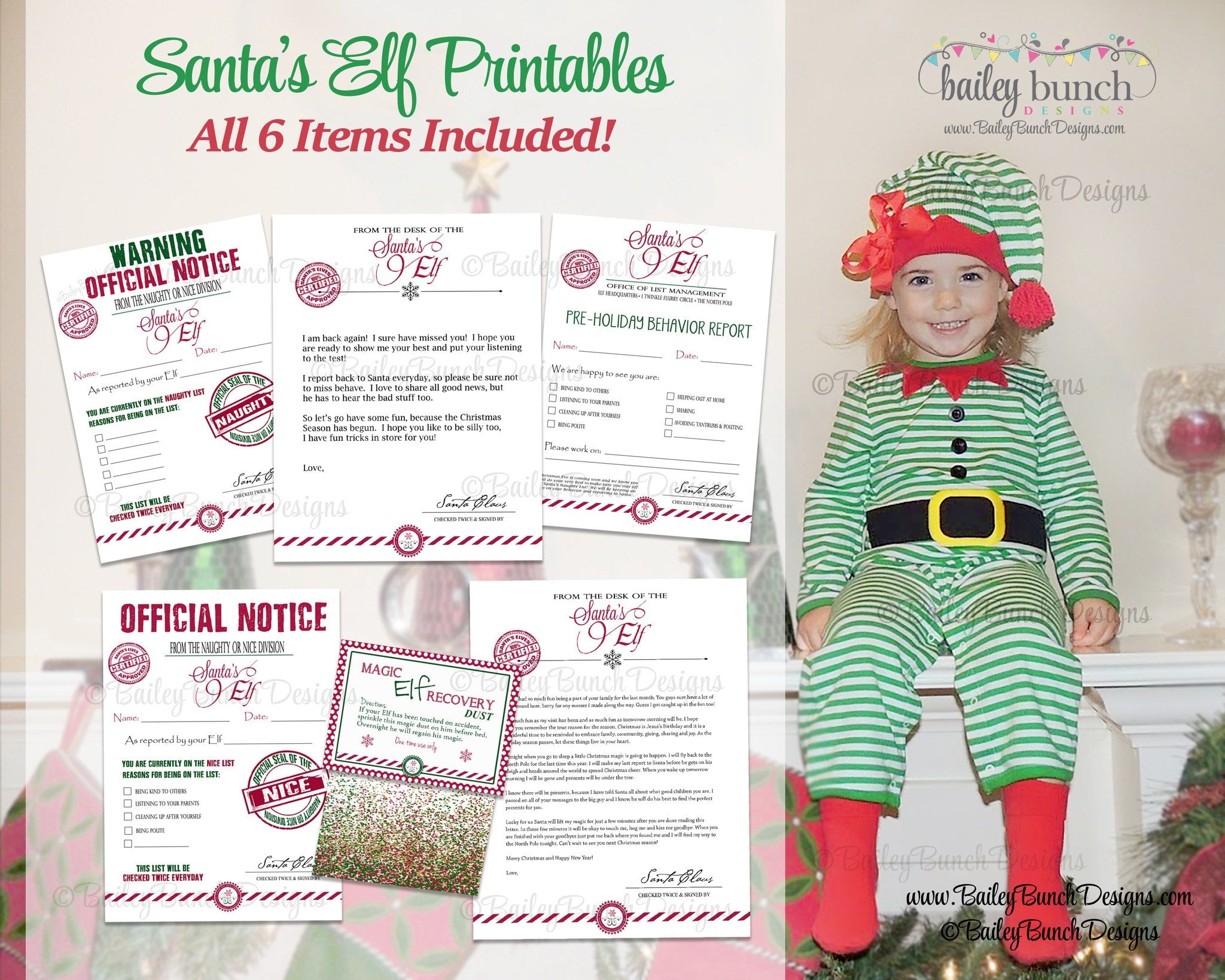 Elf Printables, Christmas Elf, nice list, naughty list, behavior repor ...